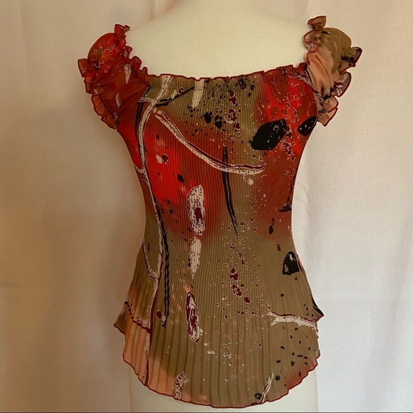 Jaipur | Tops | Mixed Pattern Ruffle Blouse Multicolor | Poshmark